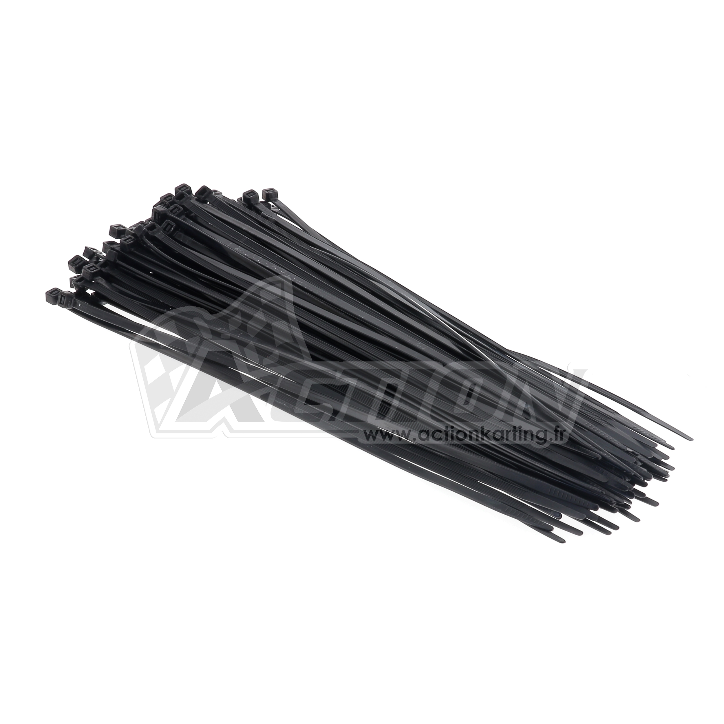 Pack de 100 colliers type rilsan 4,8 x 300 mm - Action karting - Paddock